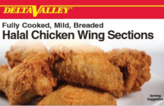 Delta Valley Fully Cooked Mild Breaded Halal Chicken Wings 1st & 2nd J