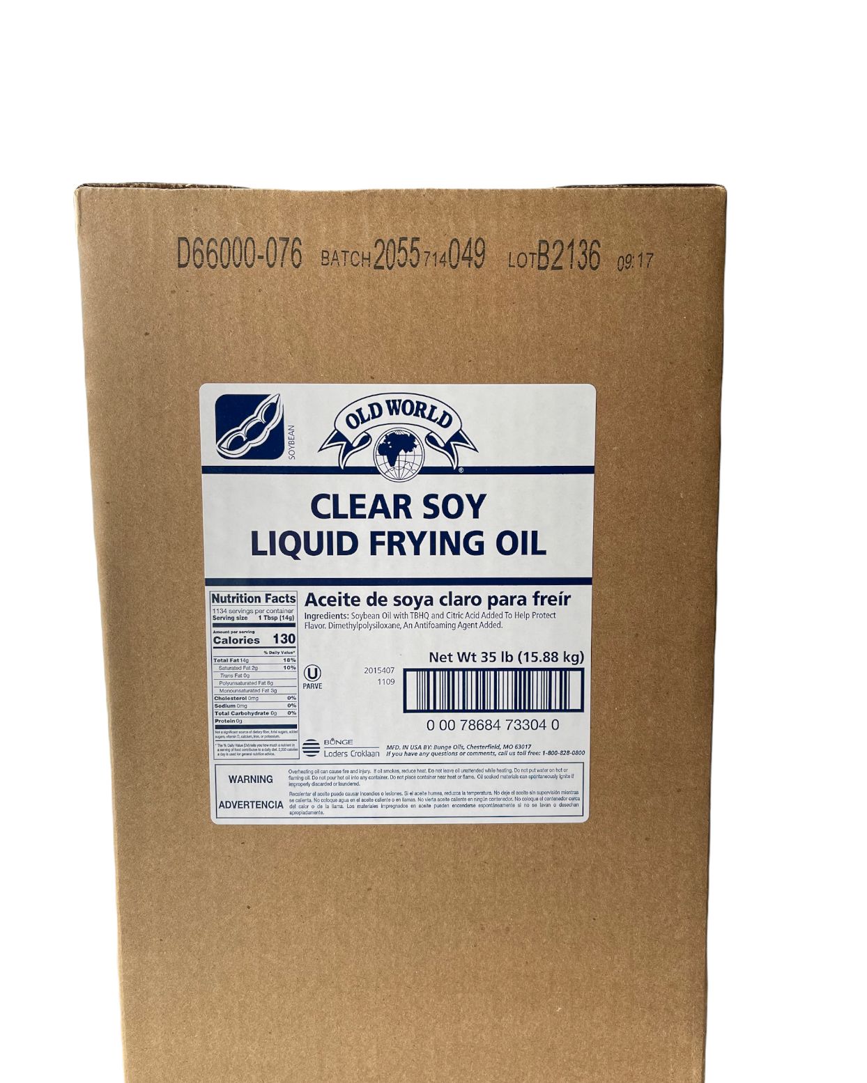 Old World Clear Soy Liquid Frying Oil 35lbs